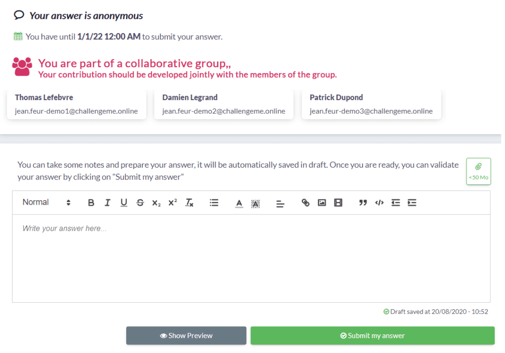 Learning and assessment solution - ChallengeMe